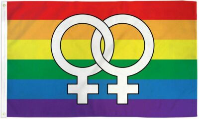 Double Venus Rainbow Flag 3x5 LGBTQIA Lesbian Pride Double Female ...