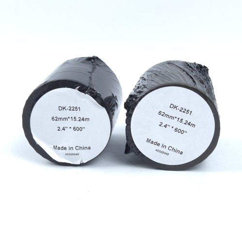 2x For Brother Continuous Paper Label Tape 2-1/2" x 50 ft Black/White ...