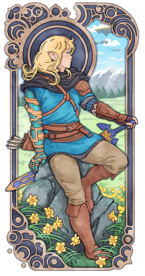 The Legend of Zelda Tears of The Kingdom Link Courage Poster Nouveau ...