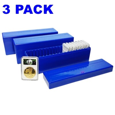 3 Pack Coin Slab Storage Box Case for 20 PCGS NGC PCCB PMGab Coin Slab ...