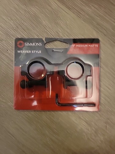 NEW - Simmons Rimfire 1" Scope Rings Weaver Style Med. Matte SM49196PDQ ...