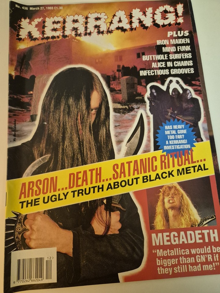 Kerrang magazine 436 Norway Black Metal Grishnacht Euronymous Varg Ihsahn 1993 | eBay UK