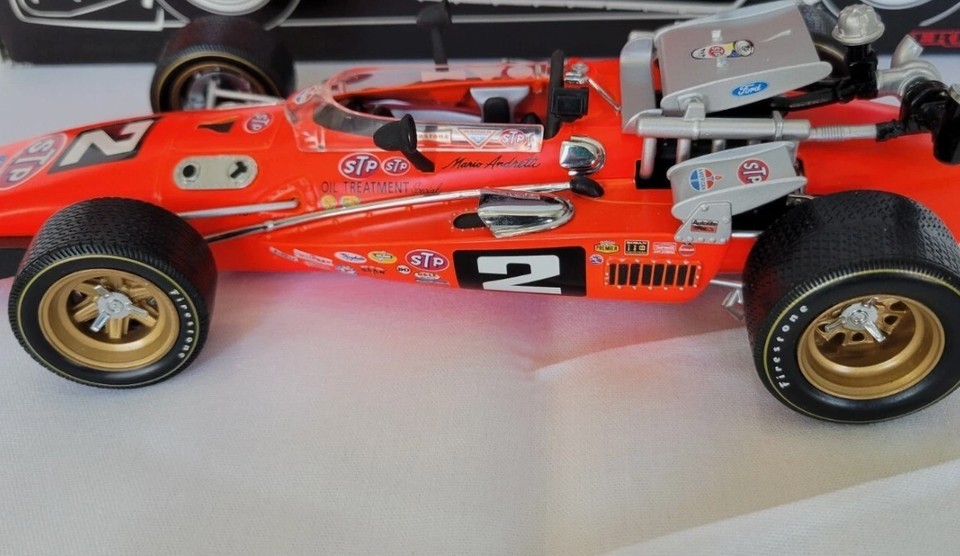 1969 Mario Andretti#2 Brawner Hawk ERTL Race Car Indy500 Winner STP 1: ...
