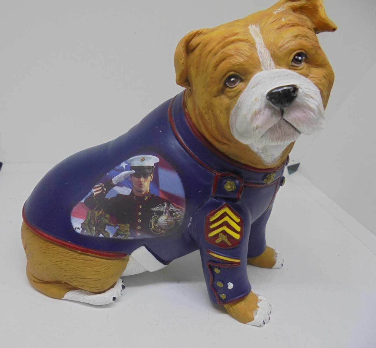 Bulldog Marine USMC Hamilton Collection made of Resin Devil Dog Salute ...