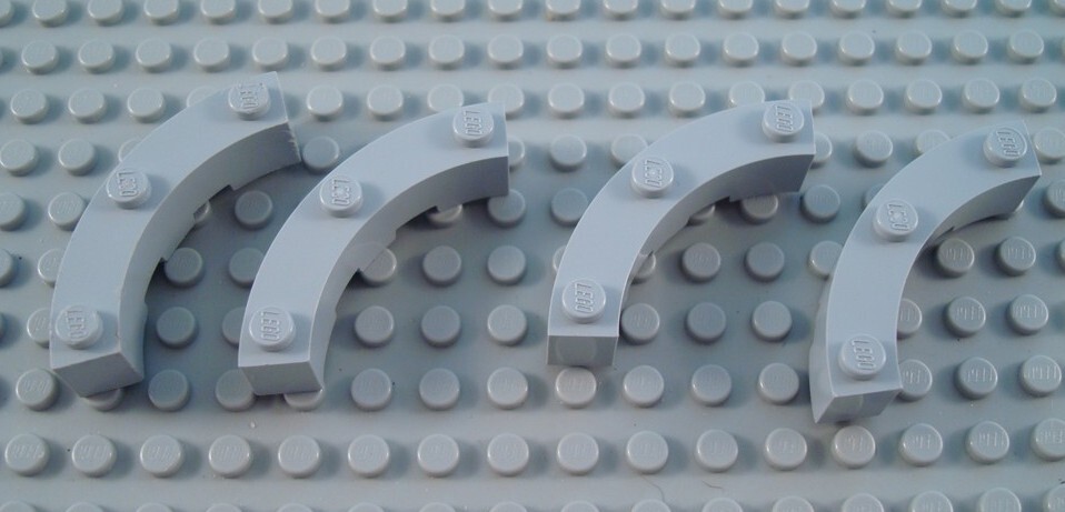 LEGO Lot of 4 Light Bluish Gray 4x4 Macaroni Brick Pieces | eBay