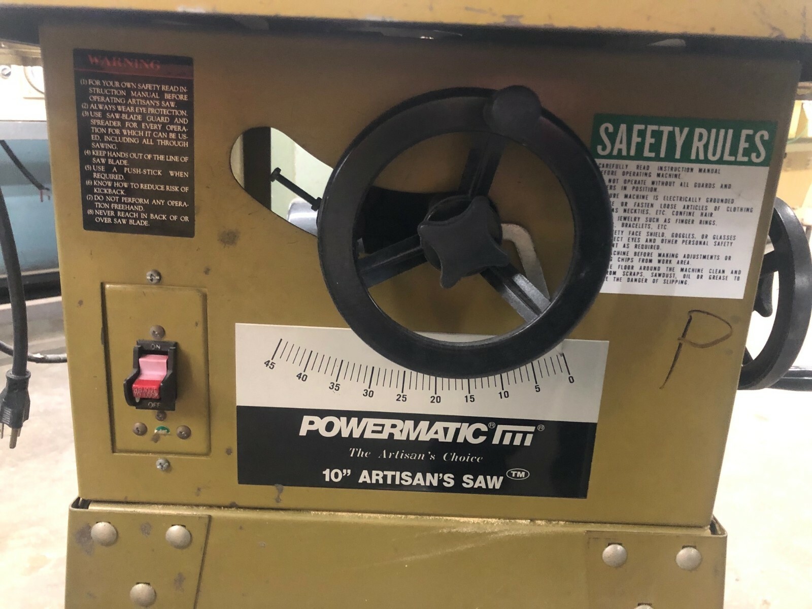 10" Powermatic Artisan Table Saw 20" x 27" Model 63 | eBay