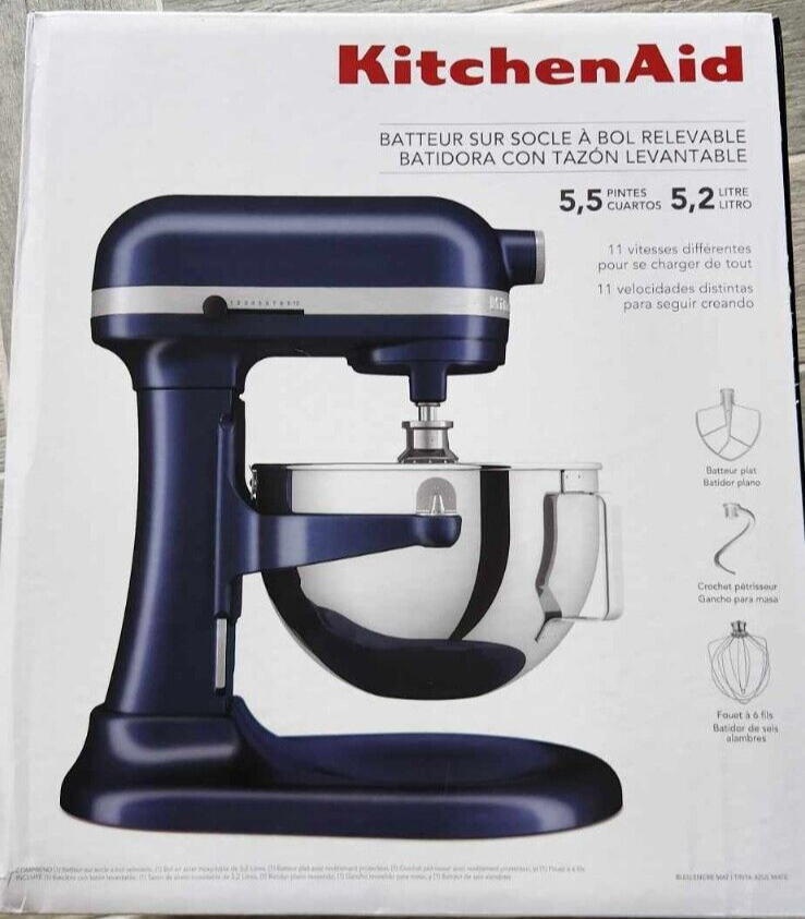 NEW Kitchenaid 5.5 Quart Bowl-Lift Stand Mixer, Ink Blue KSM55SXBXIB | eBay