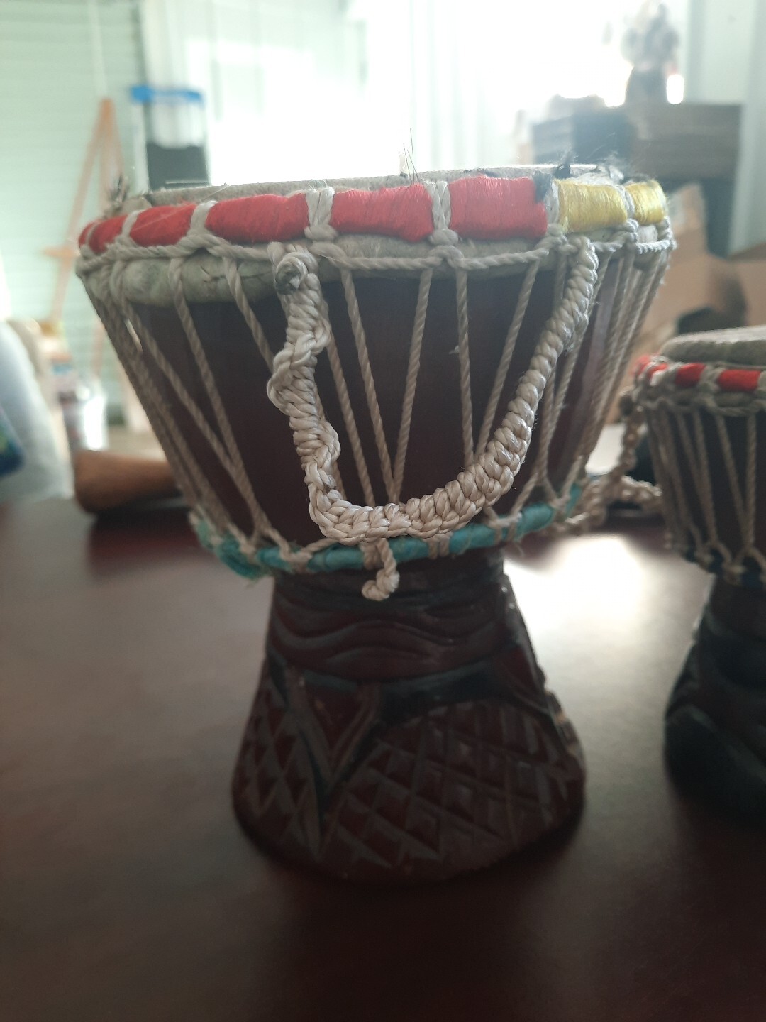 Gorgeous Hand Carved Set Of African Djembe Drums Genuine handmade ...