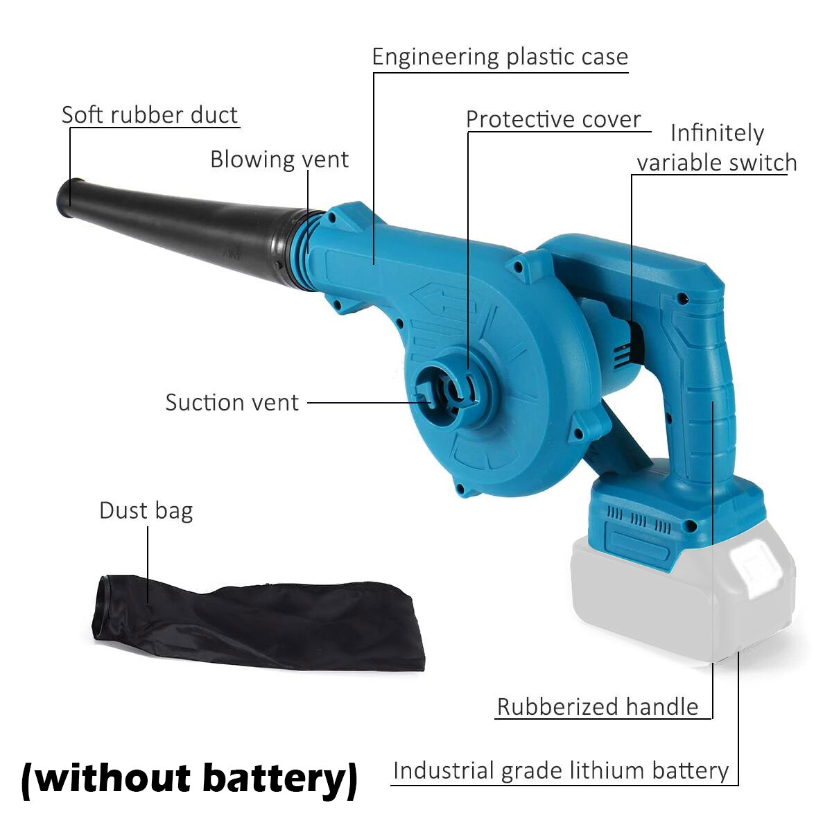 Cordless Leaf Blower 21V Electric Mini Handheld Air Blower Lightweight ...