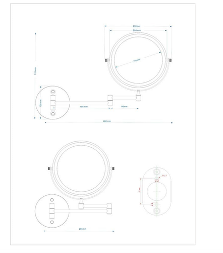 Loywe Kosmetikspiegel 7/10/15-Fach LED Beleuchtung Wandmontage ...