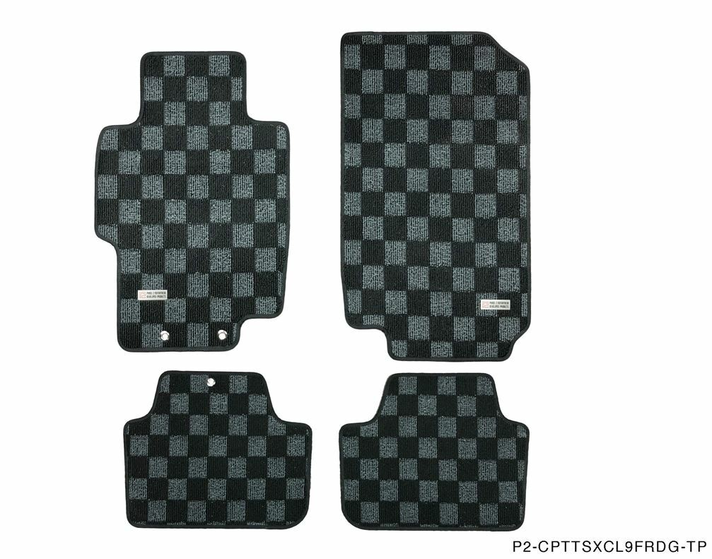 P2M Checkered Flag Race Carpet F&R Floor Mats Set for Acura TSX CL9 03 ...