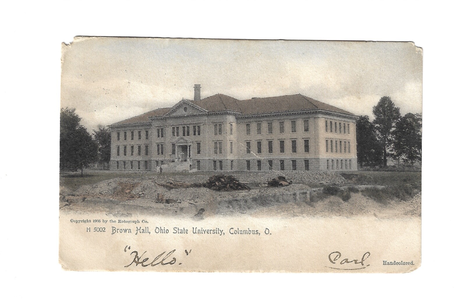 Brown Hall, Ohio State University, Columbus, Ohio Postcard *Posted 1908 ...