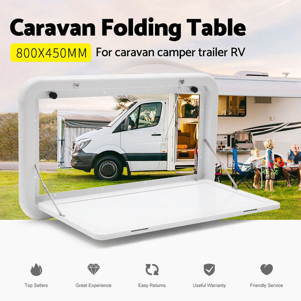 800x450mm Folding Caravan Table Picnic Camping Motorhome RV Locked ...