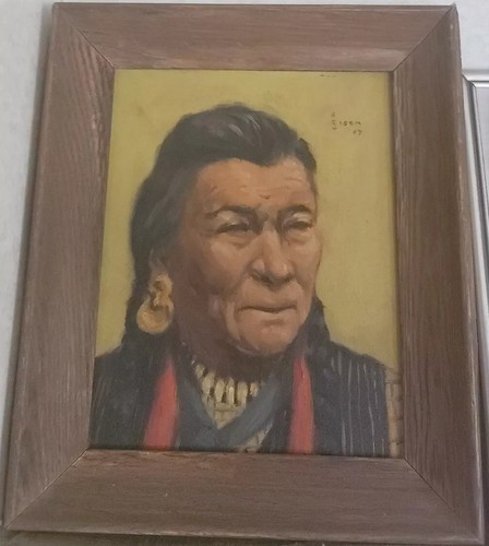 Native American CHIEF JOSEPH 1957 LISTED FAMOUS ARTIST, ART ROSEN, N.Y ...