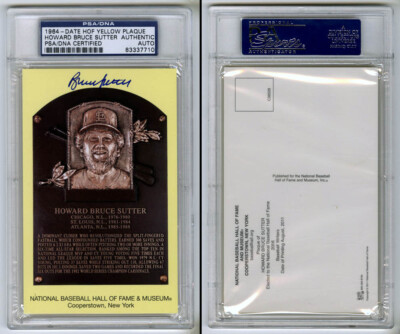 Bruce Sutter SIGNED Baseball Hall of Fame Plaque Cardinals PSA/DNA ...