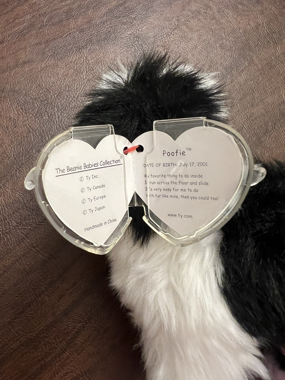 Ty Beanie Baby “Poofie” 2001 Puppy Dog Stuffed Plush With Tag Protector ...