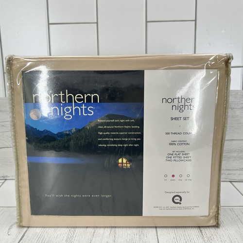 Northern Nights Queen Sheet Set Blush 500 TC 100% Cotton Embroidered ...