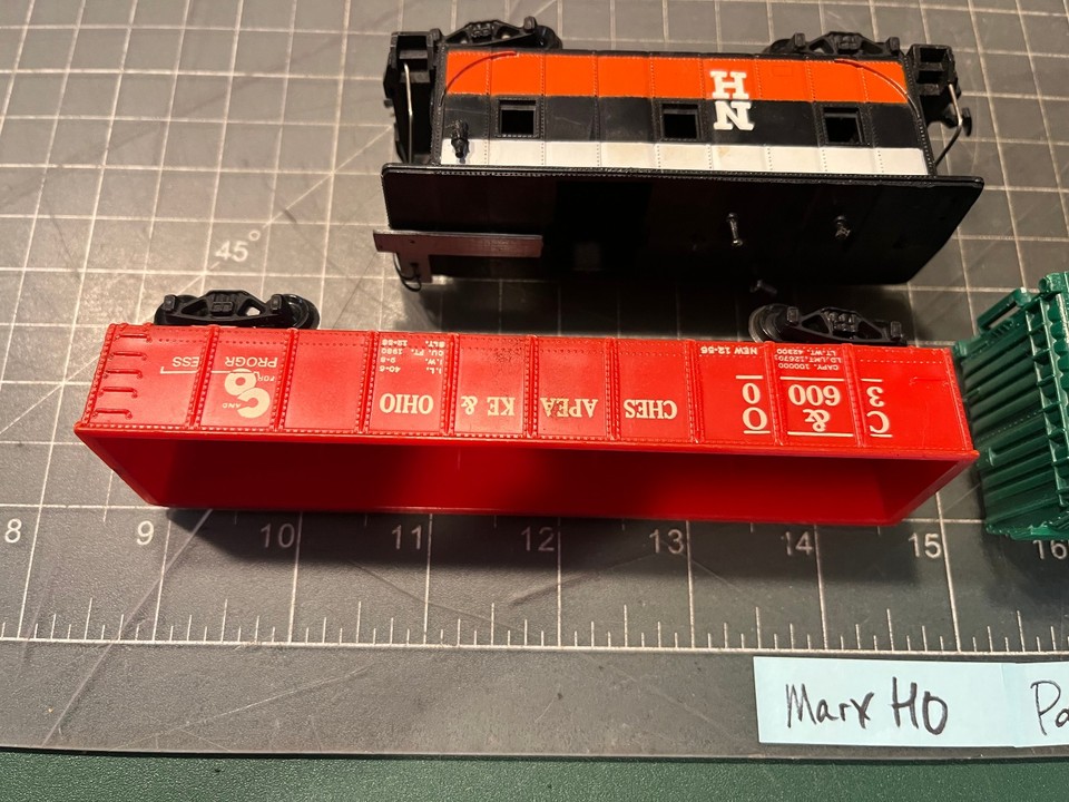 Marx HO Train 3 Original Cars - NH Caboose Box Car Gondola FOR PARTS ...