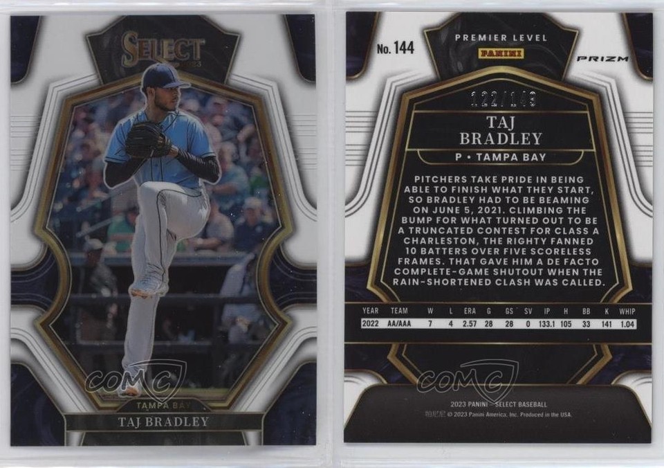 2023 Panini Select Premier Level White Prizm 122/149 Taj Bradley #144 ...