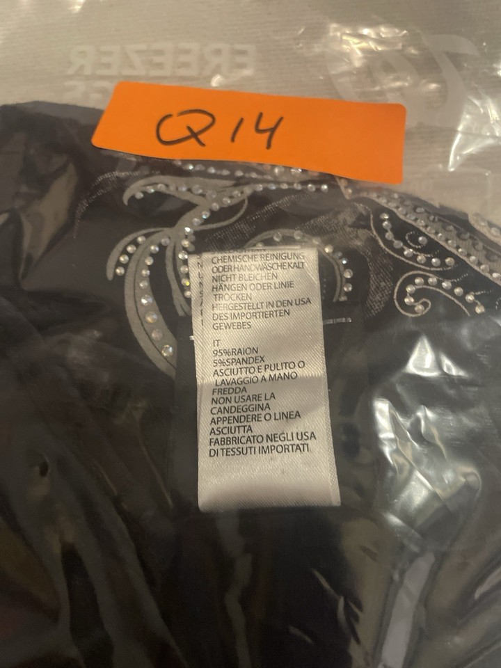 harley davidson womans T-shirt Black with sequin studed logo 1X ...