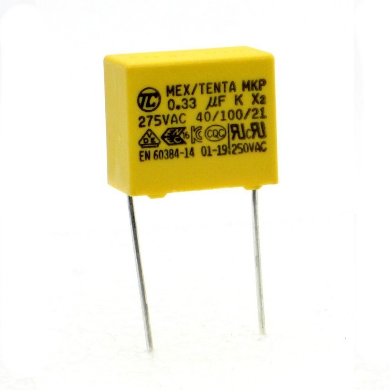 0.33uF 275Vac X2 Safety Capacitor 330n 334K 40/100/21 Pitch 15mm-Mains ...