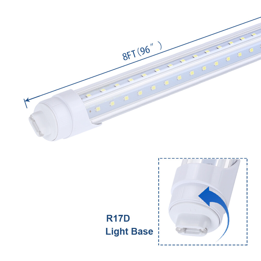 8FT LED Tube Light Bulbs HO Base T8 Rotatable 45W 65W R17D 8 Foot LED ...