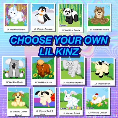 CHOOSE YOUR OWN WEBKINZ - LIL KINZ PET Virtual Adoption Code Only | eBay