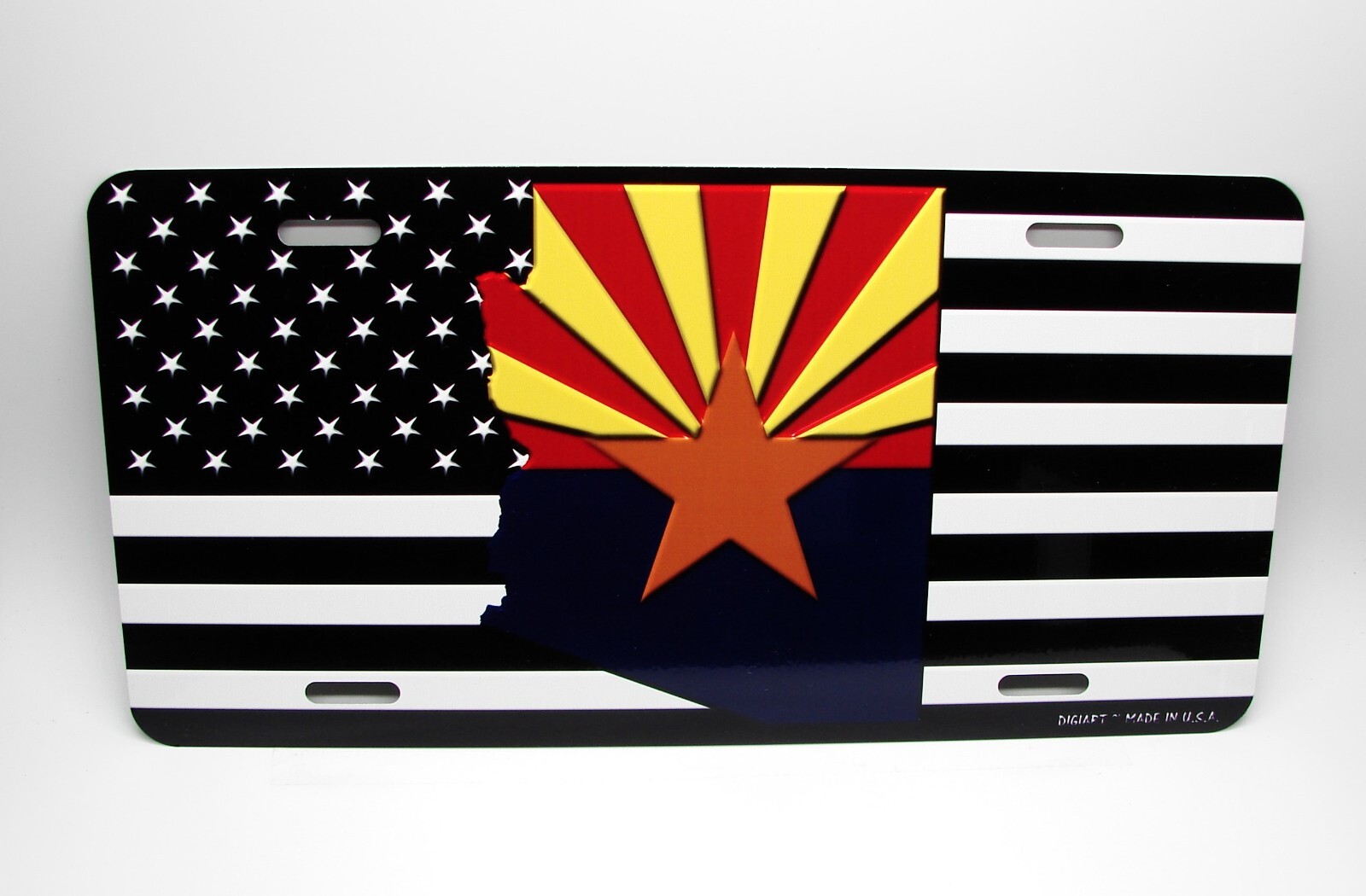ARIZONA STATE MAP FLAG TACTICAL AMERICAN FLAG METAL CAR LICENSE PLATE ...