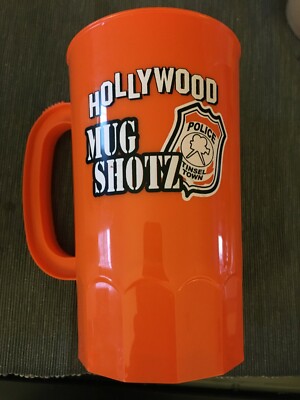 Hollywood Mug Shotz Police Tinsel Town plastic mug orange new | eBay
