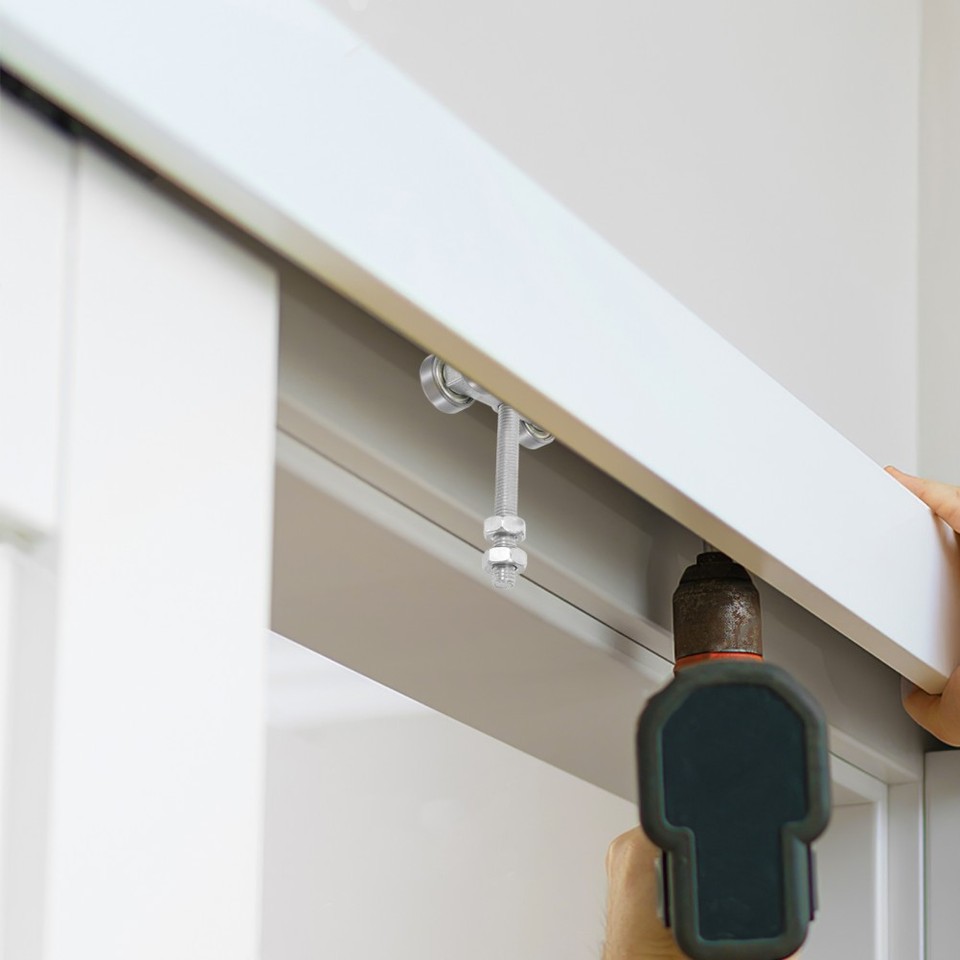 Sliding Door Roller Guide - 4 Wheel Silent Trolley Assembly - Hanging ...