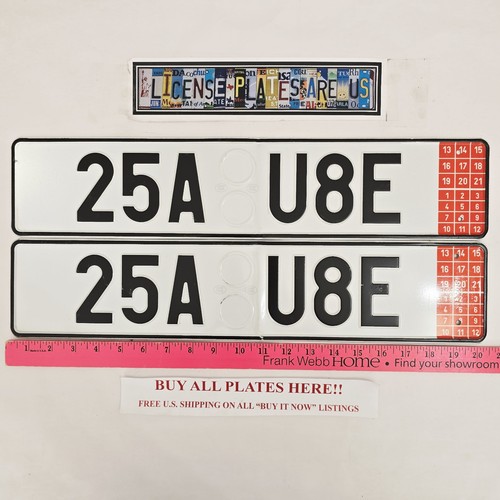 CZECH REPUBLIC LICENSE PLATE PAIR 🔥FREE📬🔥 25A 8UE ~ EUROPEAN EXPORT W ...