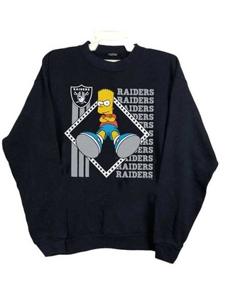Las Vegas Raiders Bart Simpson black short sleeve tshirt QT5906 | eBay