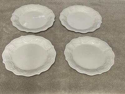 SET OF (4) 8" Salad Plates Paige-Linen White by Pioneer Woman PERFECT ...