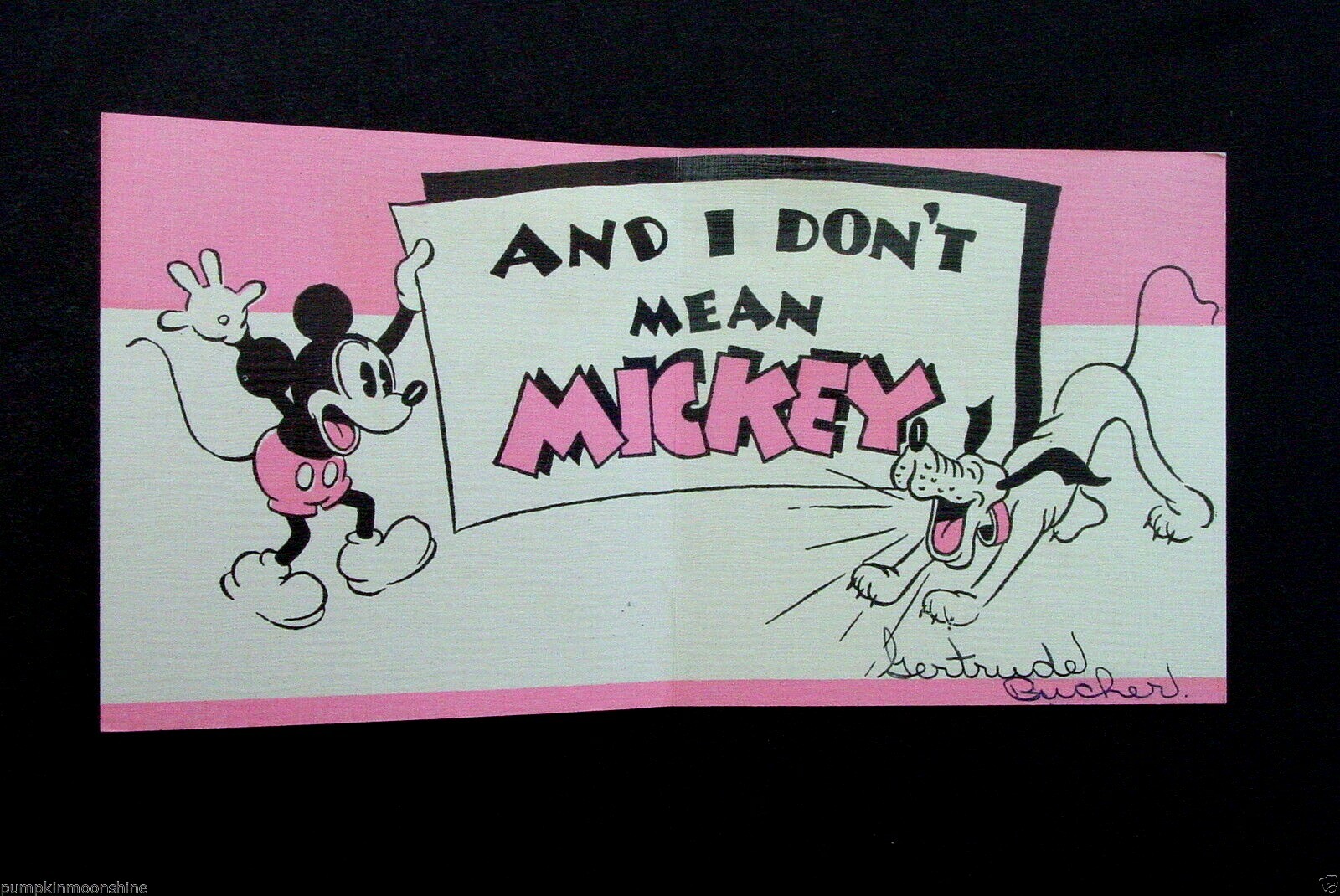 # I 719- 1 VTG Early 1930's Walt Disney Get Well Greeting Card Mickey ...