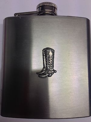 Cowboy Boots PP-W06 English Pewter 6oz Stainless Steel Hip Flask | eBay