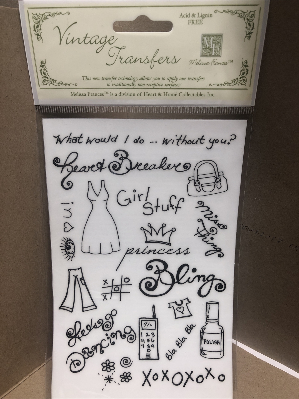 VINTAGE TRANSFERS-MELISSA FRANCES-GIRL NIGHT RUB ONS -FW057 | eBay