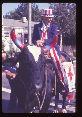 Vintage Film Slide 1970's Uncle Sam on a Bull | eBay
