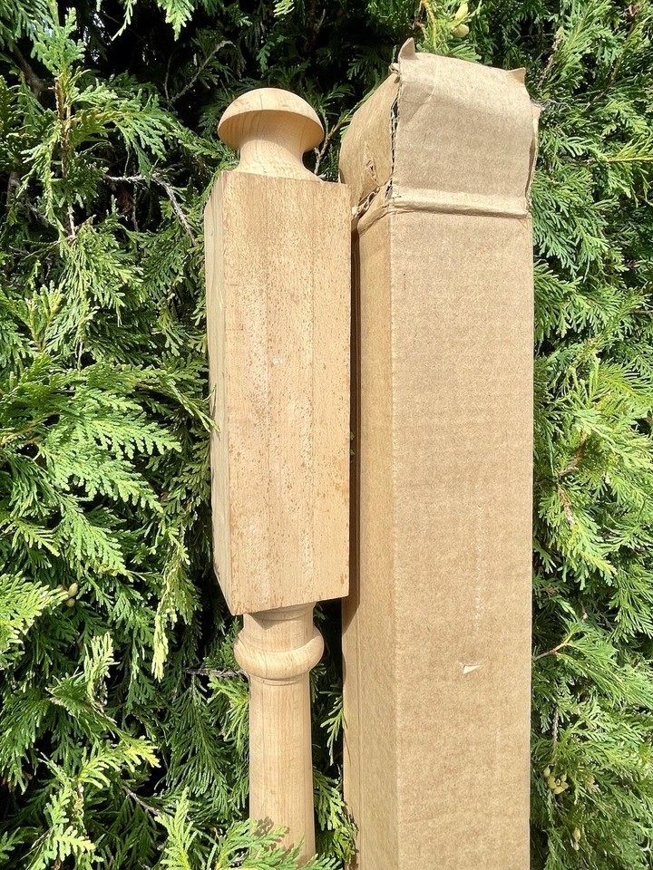 Large New Old Stock Victorian Style Solid MAPLE Newel Post 60 ...