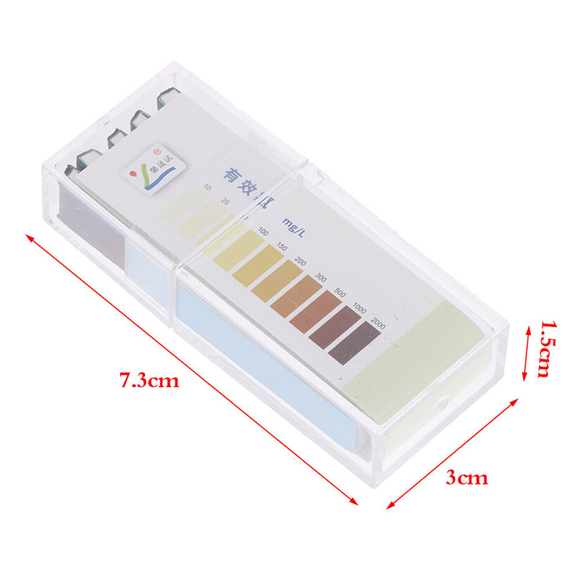 100Pcs Chlorine Test Paper Strips Range 10-2000mg/lppm Water Testing ...