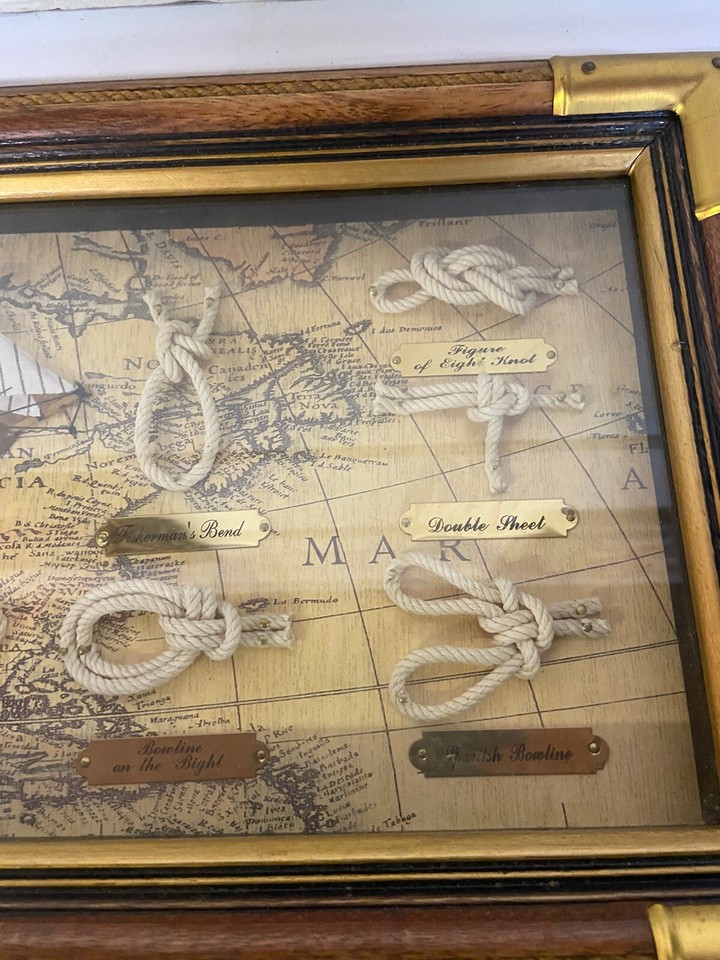 Nautical Framed Wood Shadow Box Knots Boat Sailors Wall Art 14”x 10” | eBay