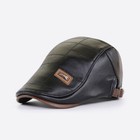 Men Beret Hat Leather Cap Newsboy Gatsby Flat Cap Ivy Golf Driver Cap ...