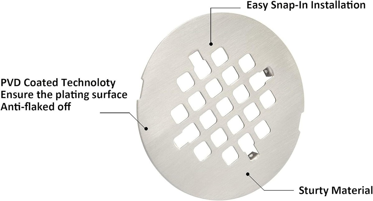 Snap In Shower Drain Covers