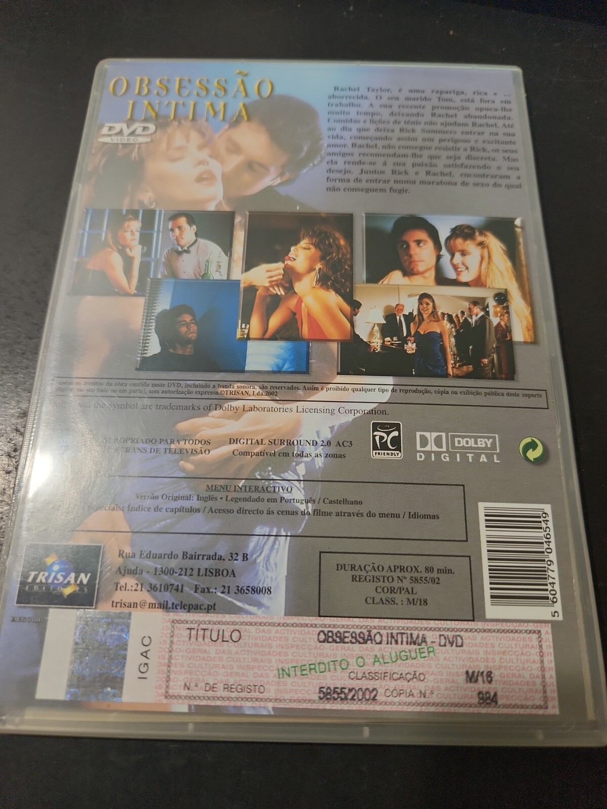 Obsessão Íntima DVD Portuguese Film Region 2 Optional English Or ...