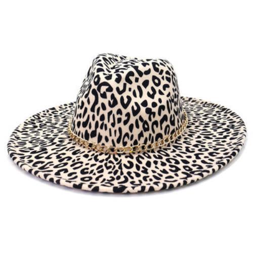 Women's Wide Brim Leopard Print Fedora Hat | eBay