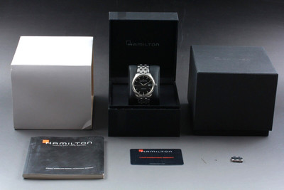 【NEAR MINT BOX】 HAMILTON Jazzmaster H324510 Black Dial Men's Quartz ...