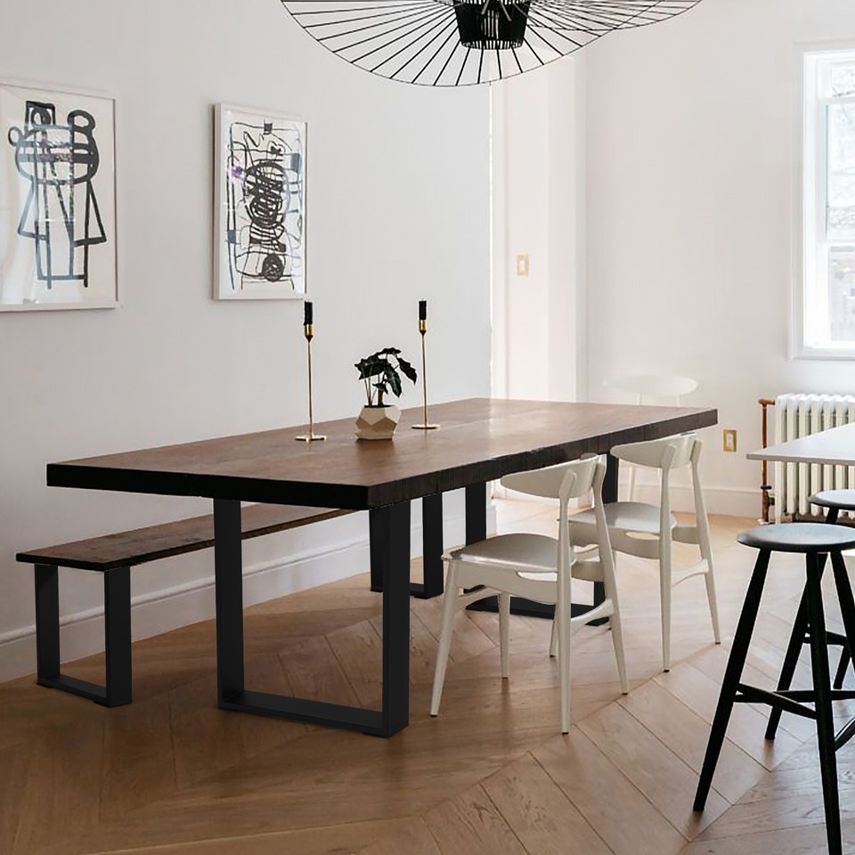 16'' DIY Modern Square Dinner & Coffee Table Legs Metal Iron Bench ...