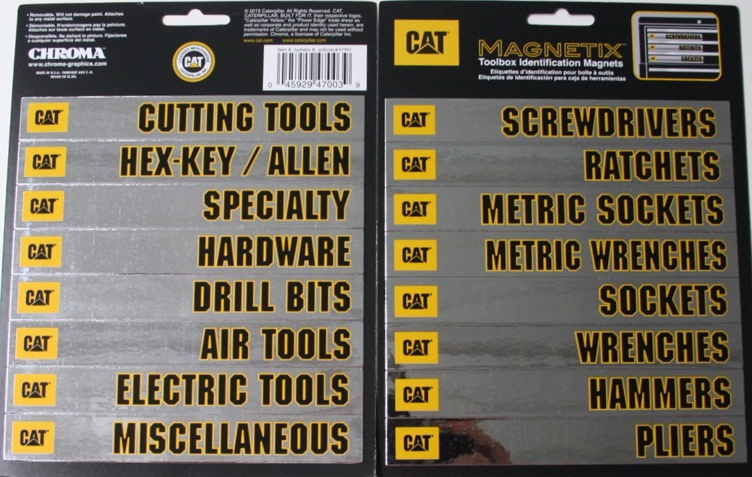 16 Caterpillar CAT tool box magnets snap on matco craftsman label ...