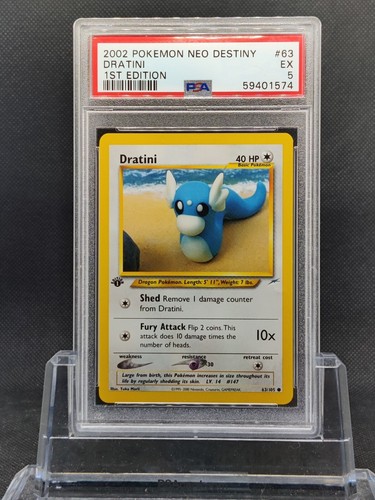 PSA 5 2002 Neo Destiny 1st Edition Dratini 63/105 Pokemon Card | eBay