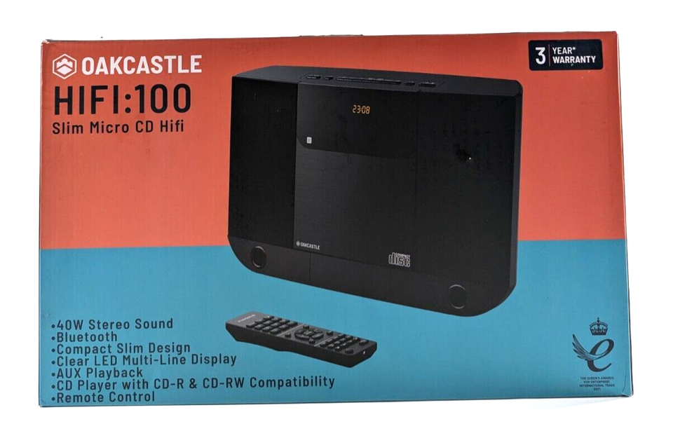 Oakcastle HIFI100 Compact Stereo System with Bluetooth Wall Mountable ...