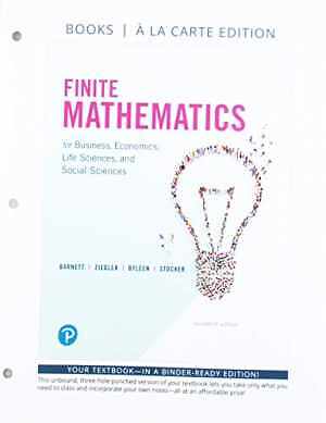 Finite Mathematics for - Loose Leaf, by Barnett Raymond; Ziegler ...